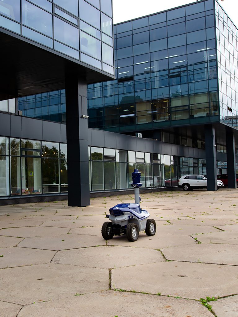 Self-driving parcel-delivery robots with a security surveillance system